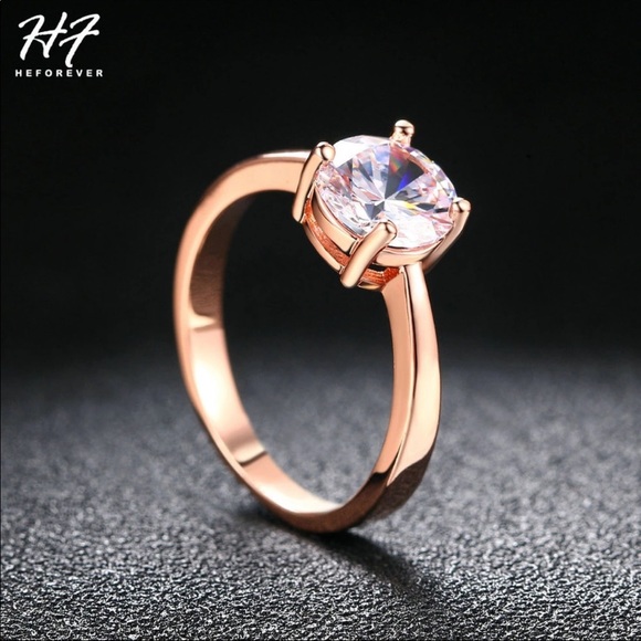 Jewelry | Round Solitaire Rose Gold Engagement Ring | Poshmark